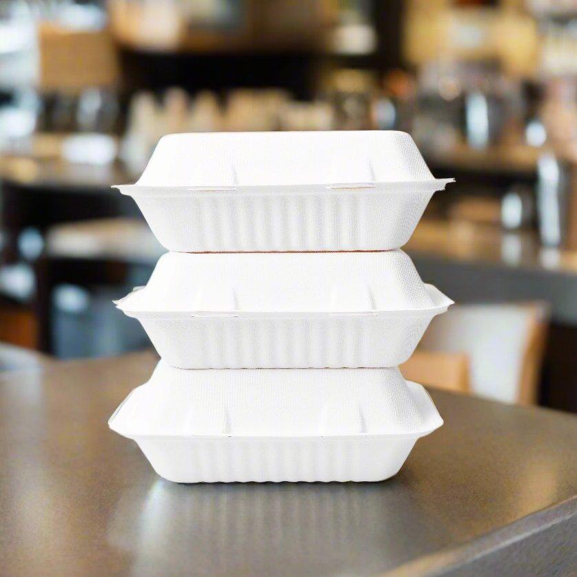 9x6 Compostable Clamshell - 250 count | Agave Straw Co.