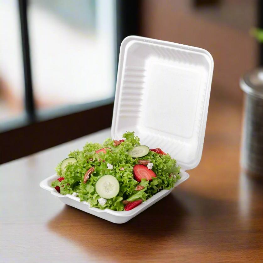 9x9 Compostable Clamshell - 200 count | Agave Straw Co.